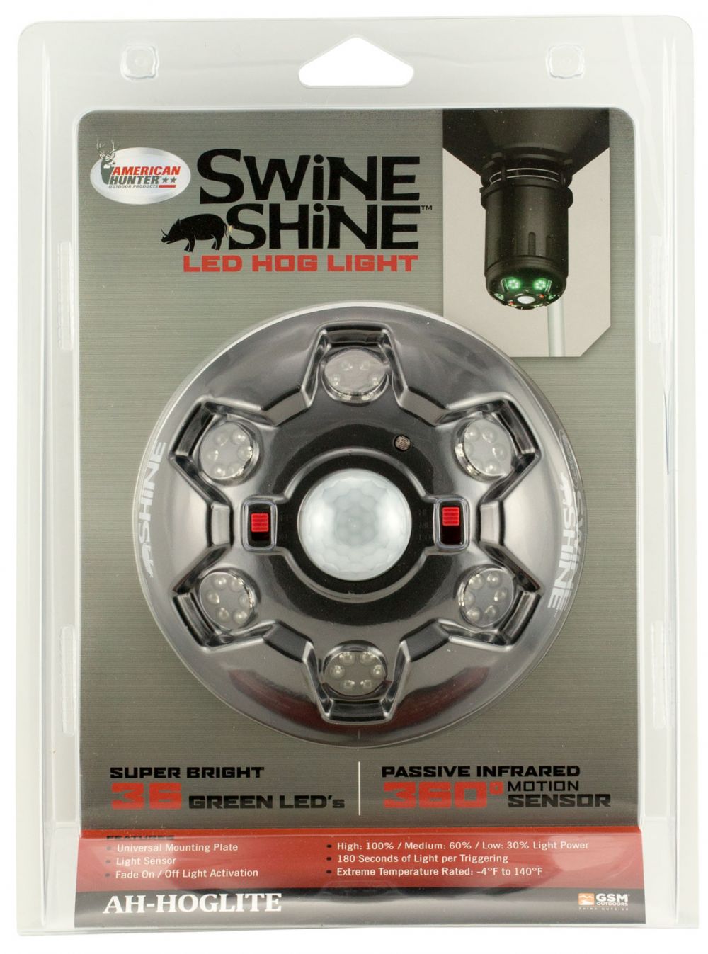 American Hunter AHHOGLITE Swine Shine LED Hog Light AA (8) Black Review ...